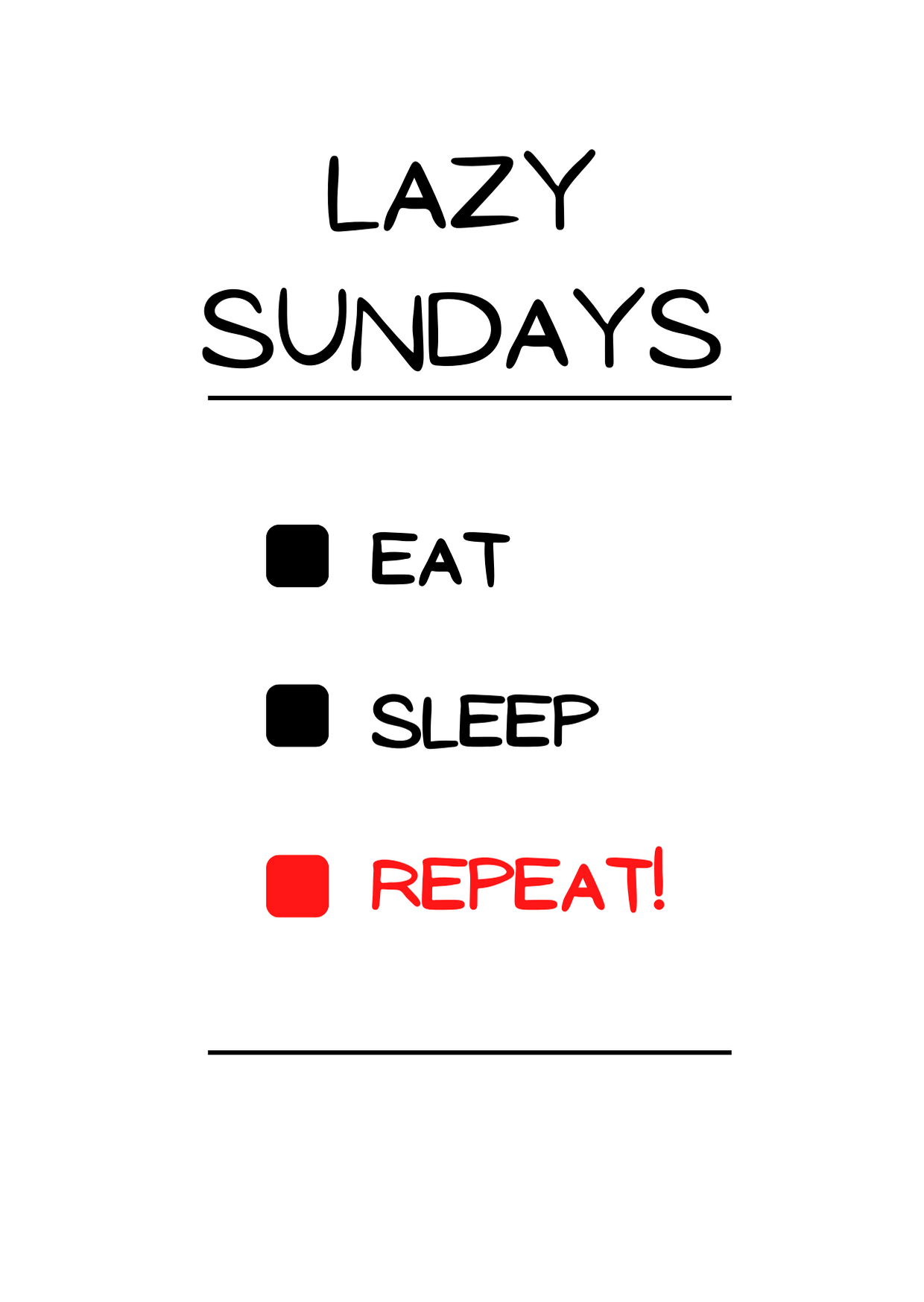 Lazy Sundays Printable – Random Pastimes of a Restless Mind
